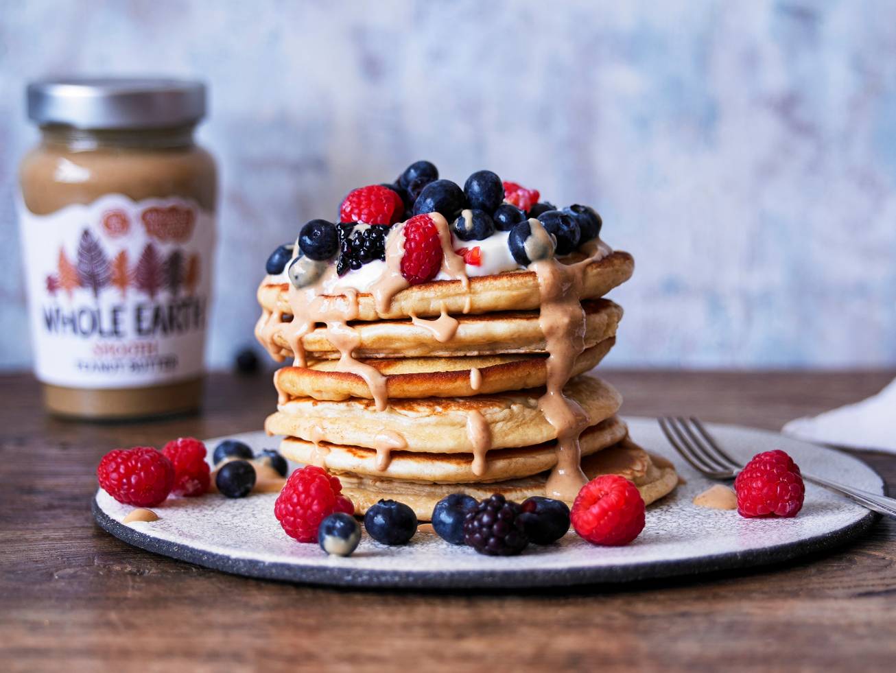PEANUT BUTTER DRIZZLE PANCAKES – Whole Earth
